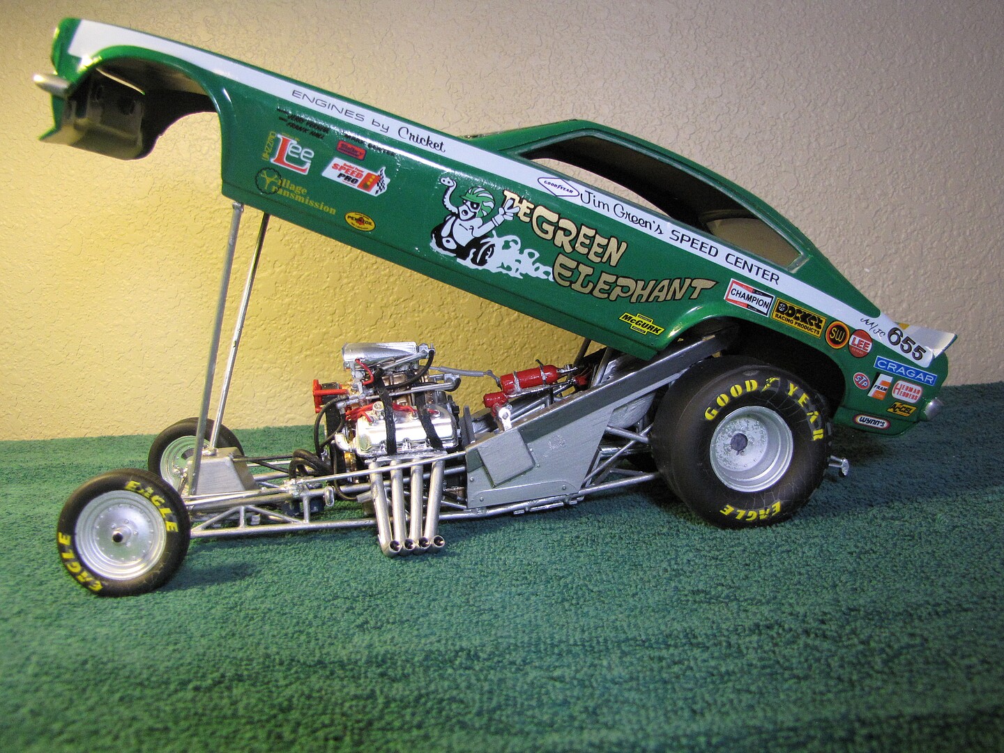 Chevy Vega Funny Car (The Green Elephant) -- Plastic Model Car Kit -- 1 ...