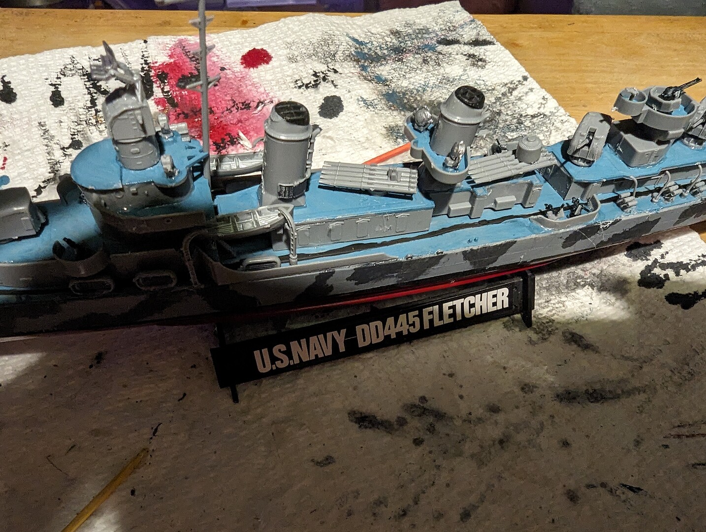 US Navy DD445 Fletcher Destroyer Boat -- Plastic Model Military Ship ...