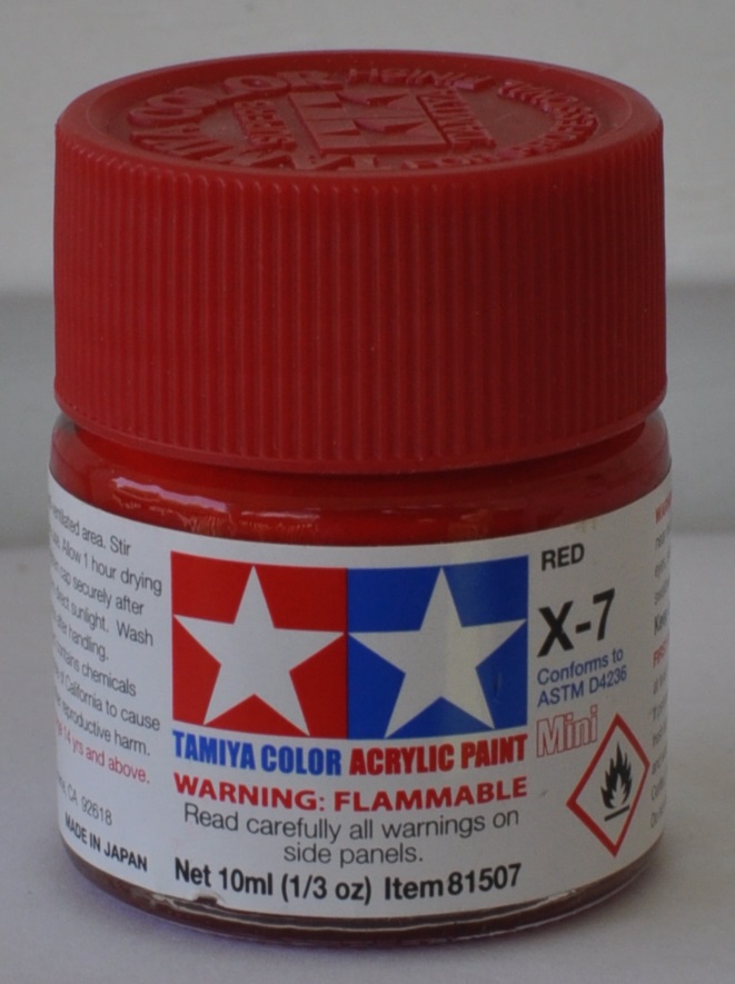 Acrylic Mini X7 Red 1/3 oz -- Hobby and Model Acrylic Paint -- #81507 ...