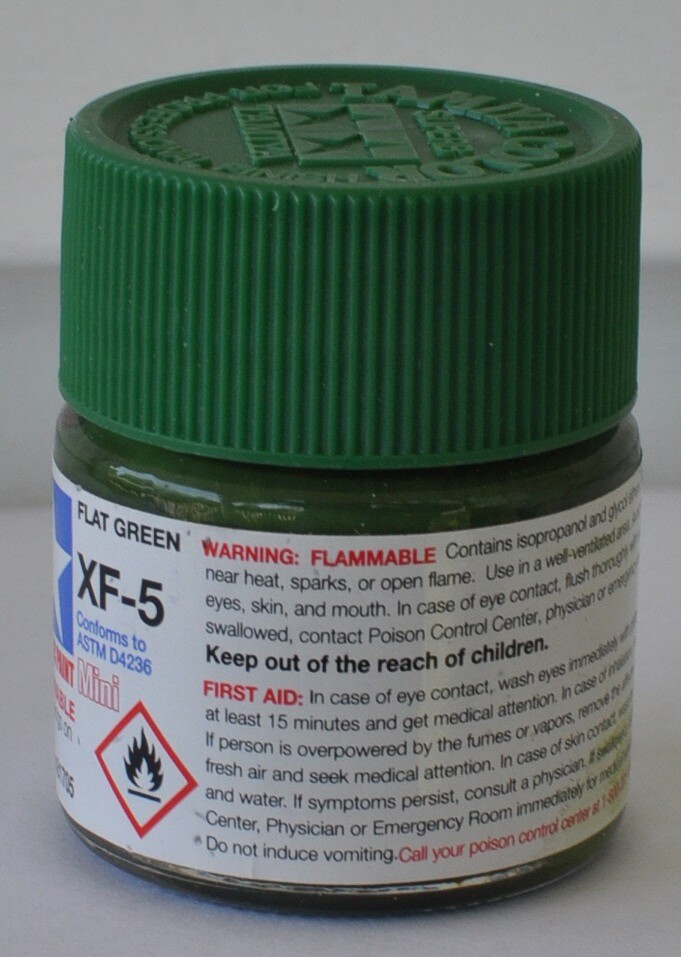 Acrylic Mini XF5 Flat Green 1/3 oz -- Hobby and Model Acrylic Paint ...