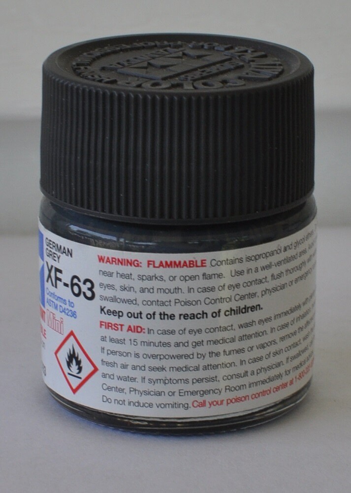 Acrylic Mini XF63 German Gray 1/3 oz -- Hobby and Model Acrylic Paint ...