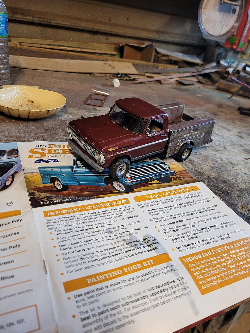 1967 Ford F100 Service Bed Pickup Truck -- Plastic Model Vehicle Kit ...