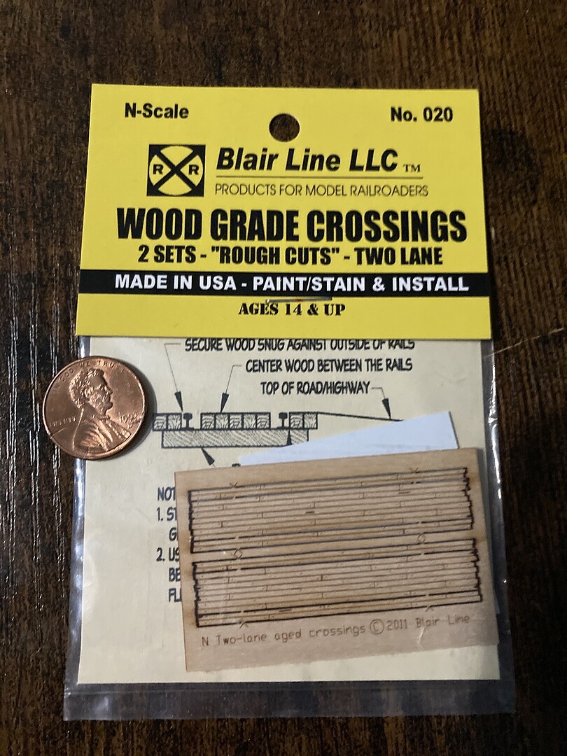 Wood Grade Crossing Kit Rough-Cut Two Lane pkg(2) -- N Scale Model ...