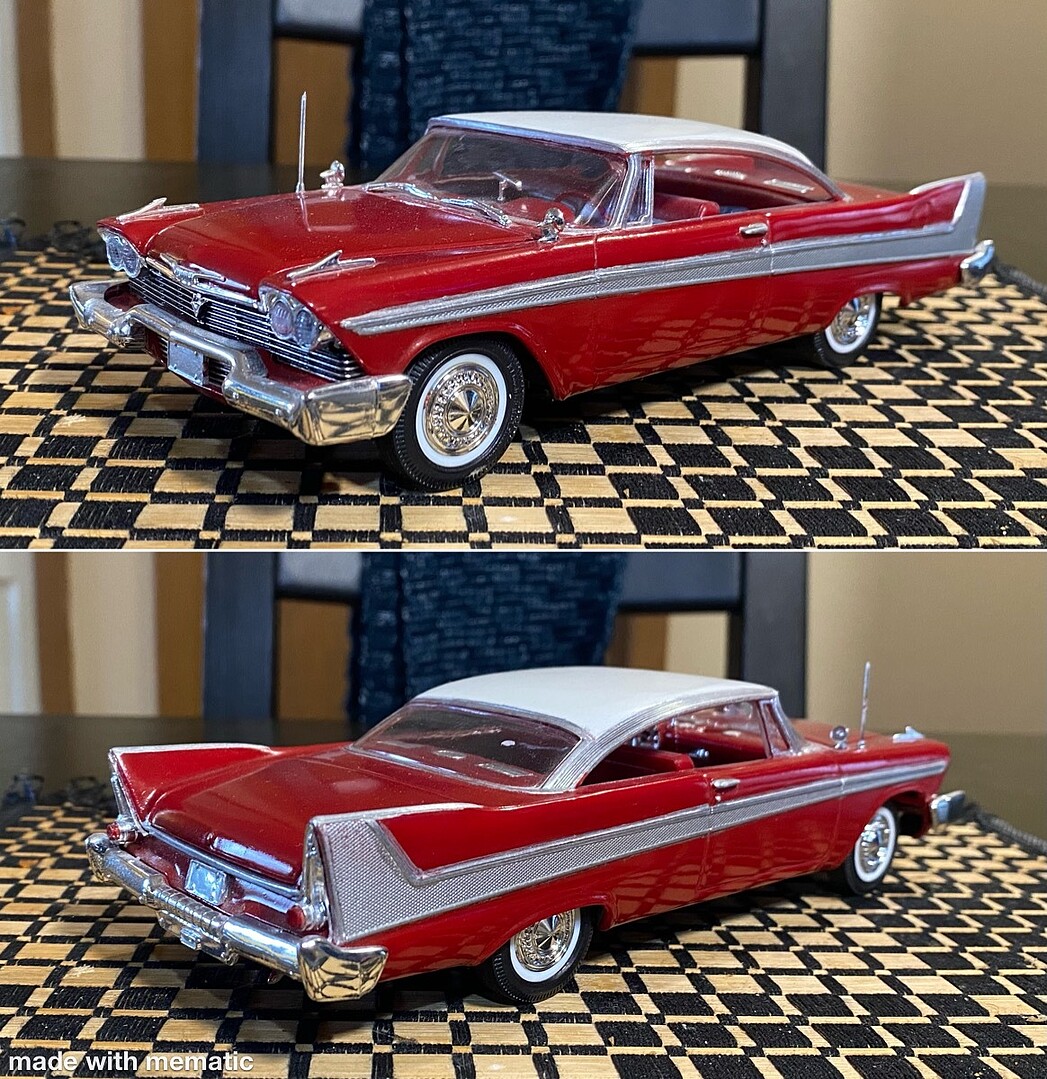 1958 PLYMOUTH BEVEDERE -- Plastic Model Car Truck Vehicle Kit -- 1/25 ...