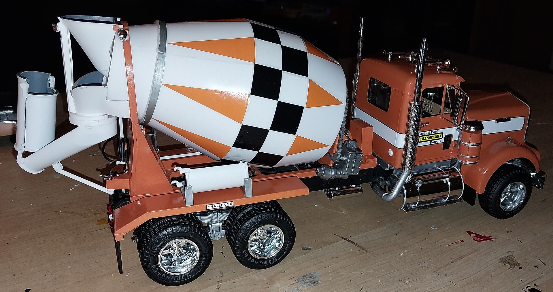 Kenworth/Challenge Transit Cement Mixer -- Plastic Model Truck Vehicle ...
