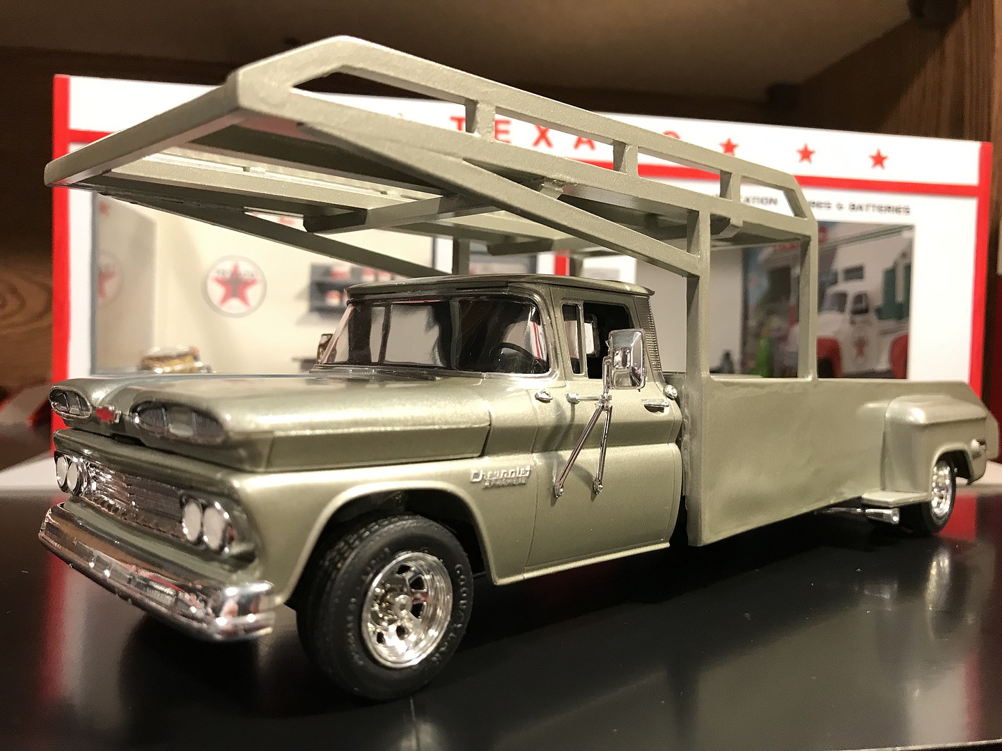 1960 Chevy Custom Fleetside Pickup with Go Kart -- Plastic Model Truck ...