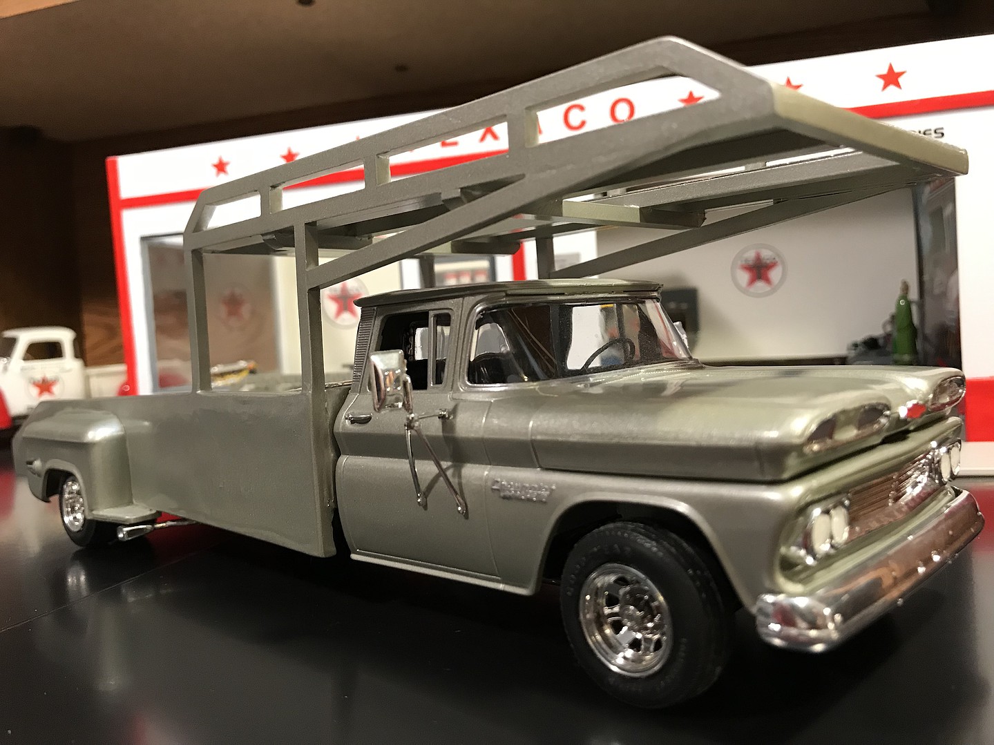 1960 Chevy Custom Fleetside Pickup with Go Kart -- Plastic Model Truck ...
