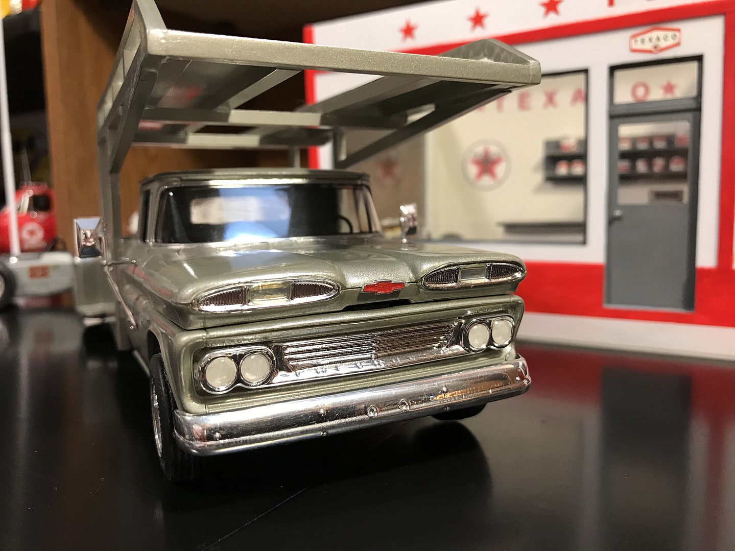 1960 Chevy Custom Fleetside Pickup with Go Kart -- Plastic Model Truck ...