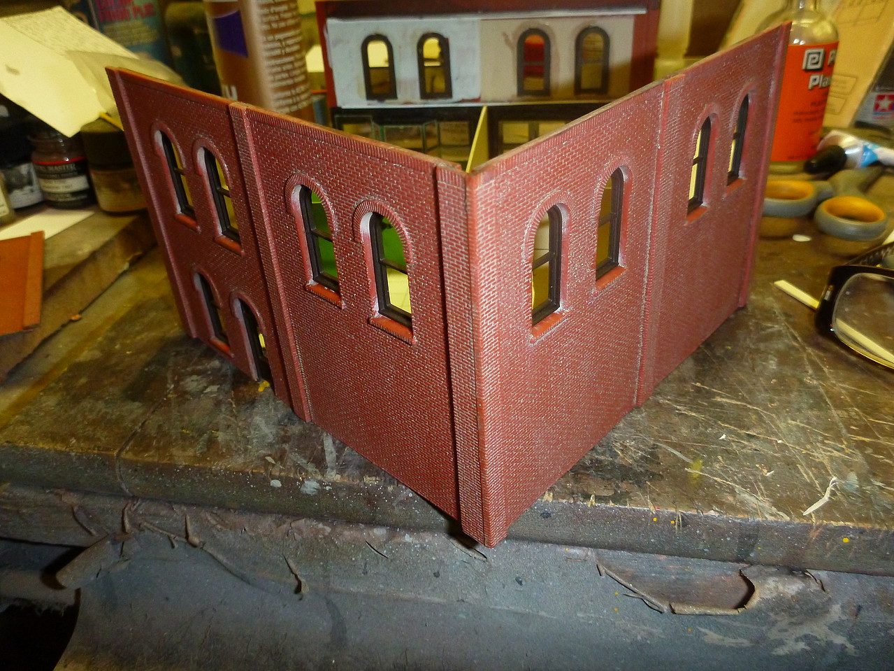 DPM 2 Story/2 Arch Window Wall (4) -- HO Scale Model Railroad Building ...