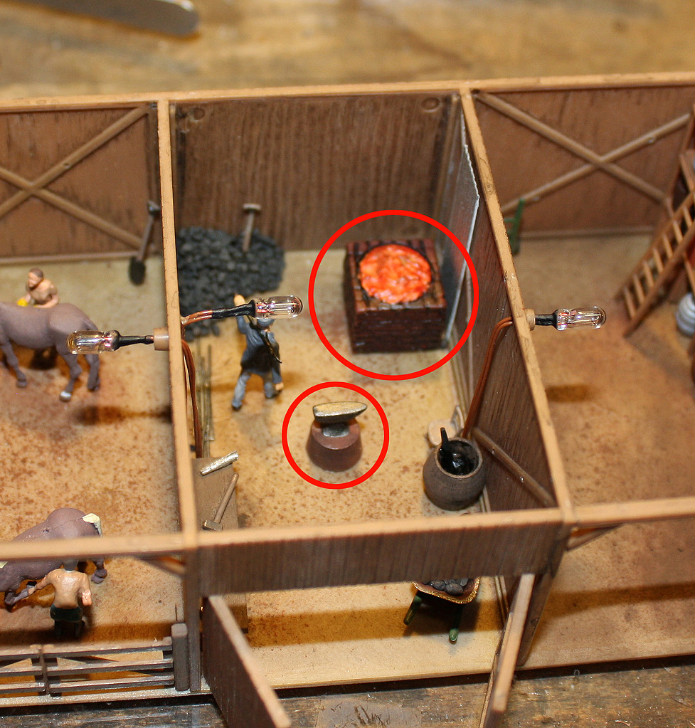 Blacksmith Forge with Hood Stank & Anvil -- HO Scale Model Railroad ...