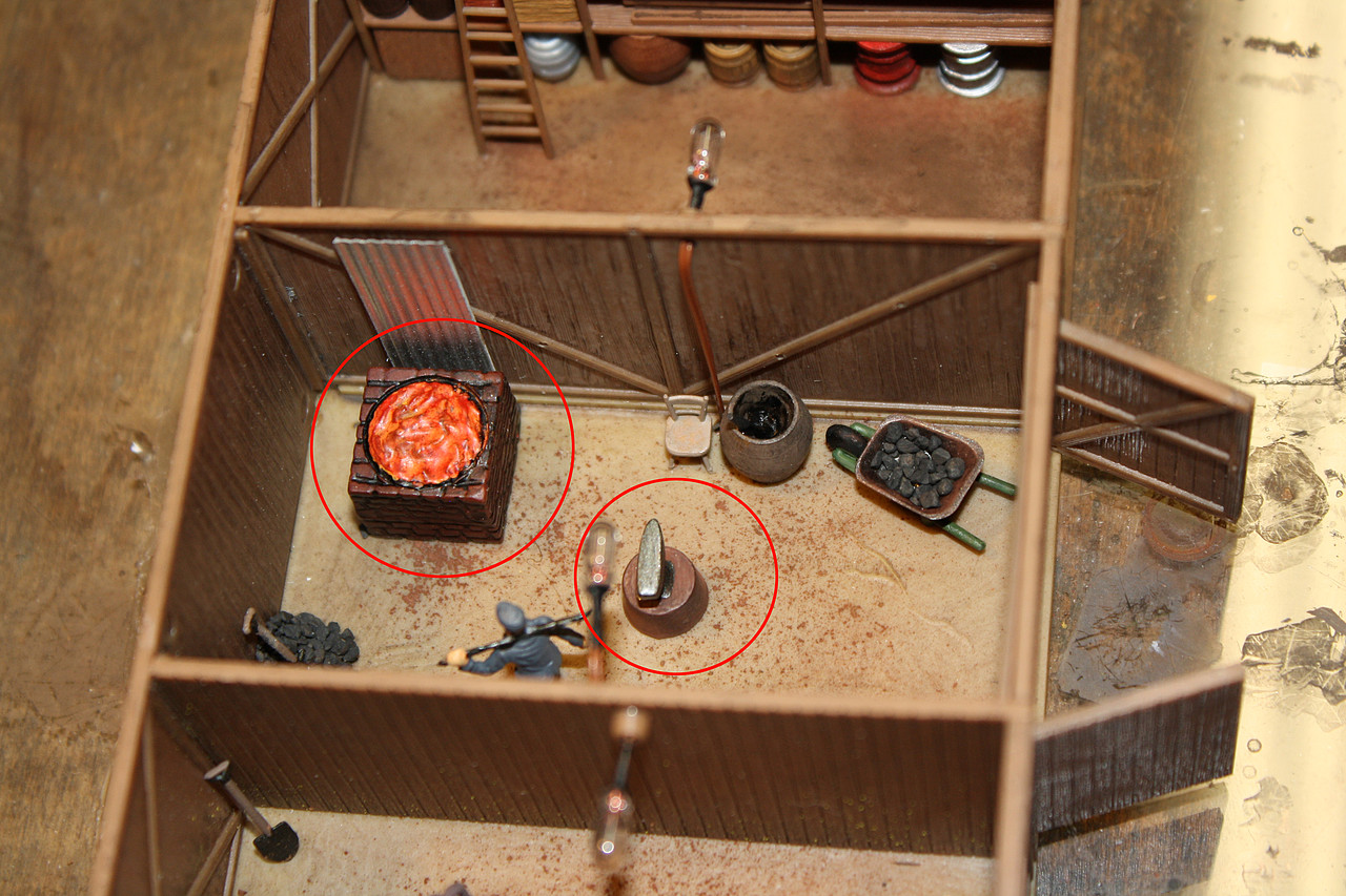 Blacksmith Forge with Hood Stank & Anvil -- HO Scale Model Railroad ...