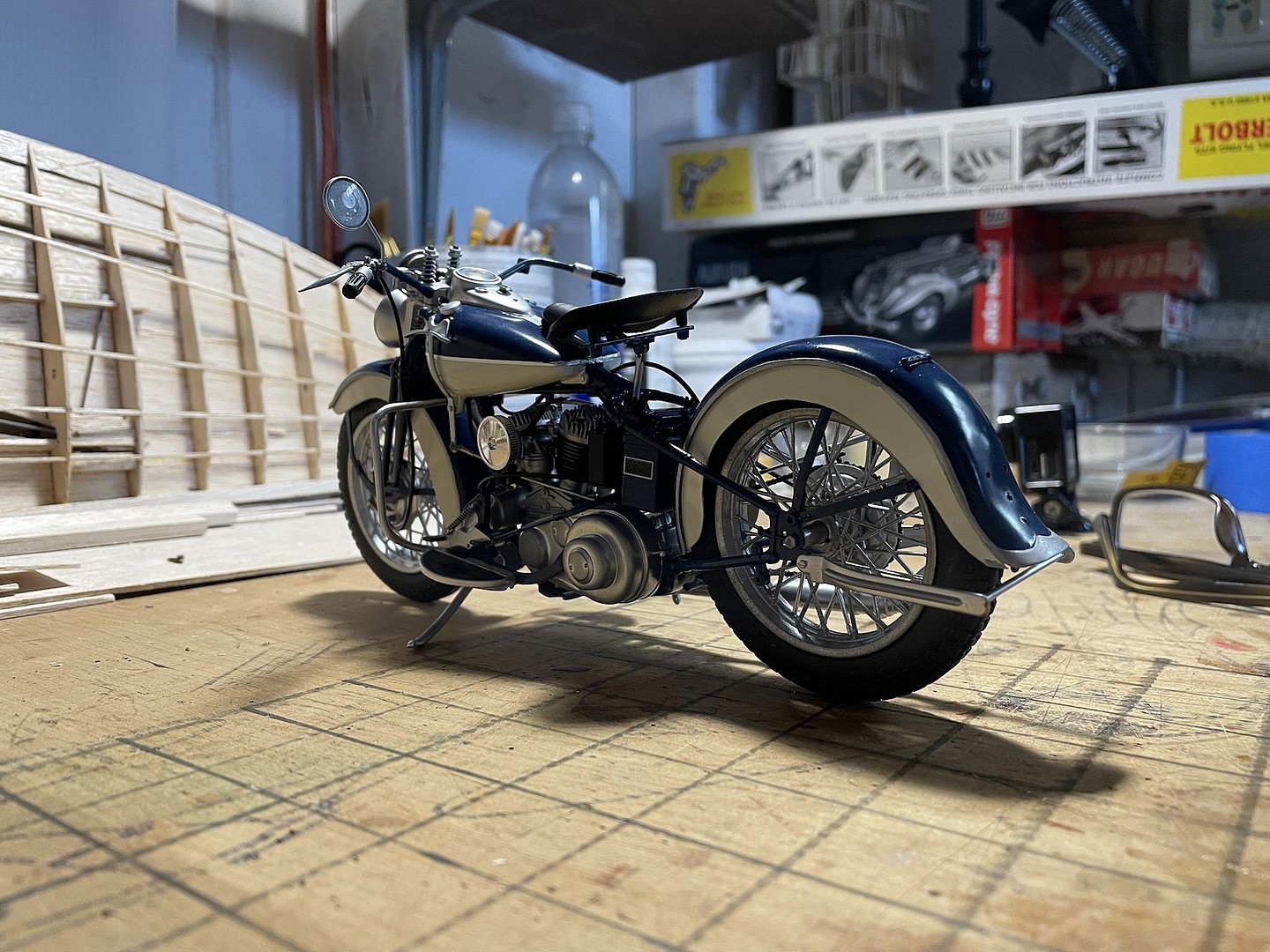 US Army WWII Motorcycle WLA-45 -- Plastic Model Motorcycle -- 1/9 Scale ...