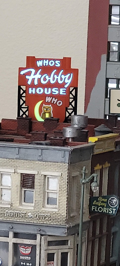 Who's Hobby House Animated Neon Billboard -- HO Scale Model Railroad ...