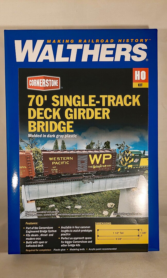 70' Single Track Deck Girder Railroad Bridge Kit -- HO Scale Model ...