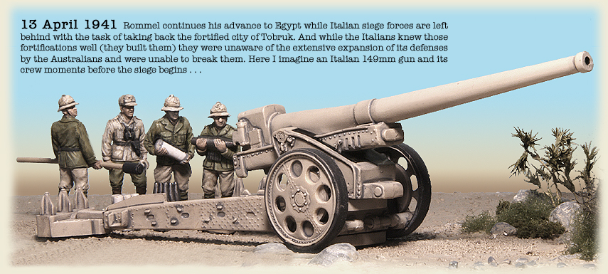 Italian Cannon da149/40 with Crew -- Plastic Model Military Diorama ...