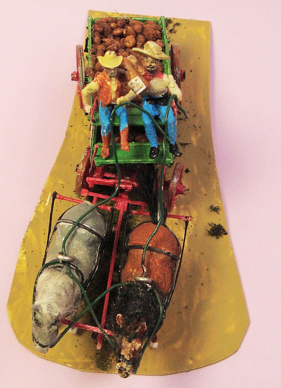 Old Farm Wagon w/Horses & Driver -- Plastic Model Kit -- HO Scale ...