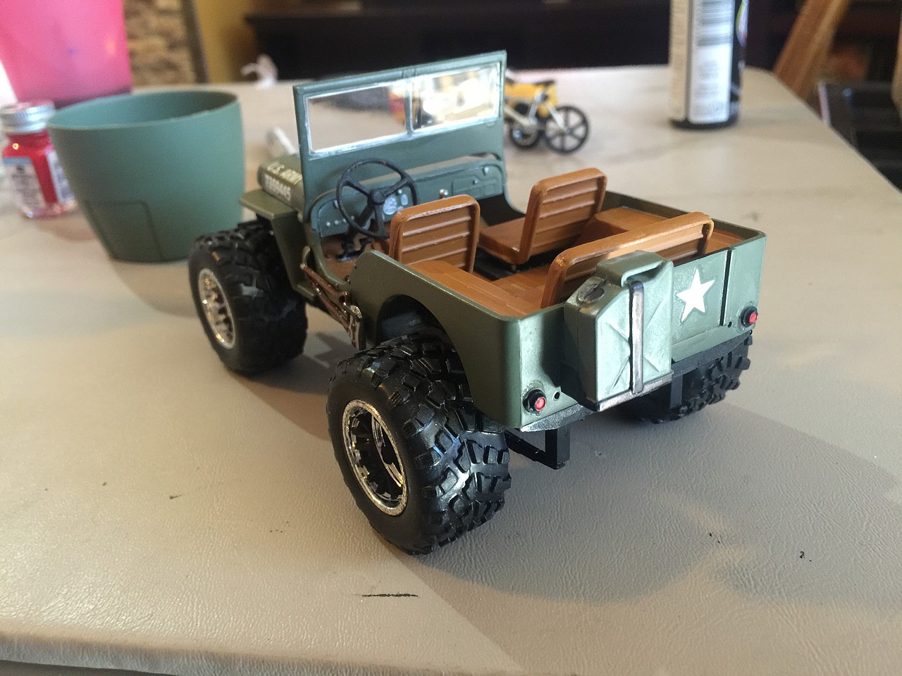 WWII US Army Jeep -- Plastic Model Jeep Kit -- 1/25 Scale -- #pc785 ...