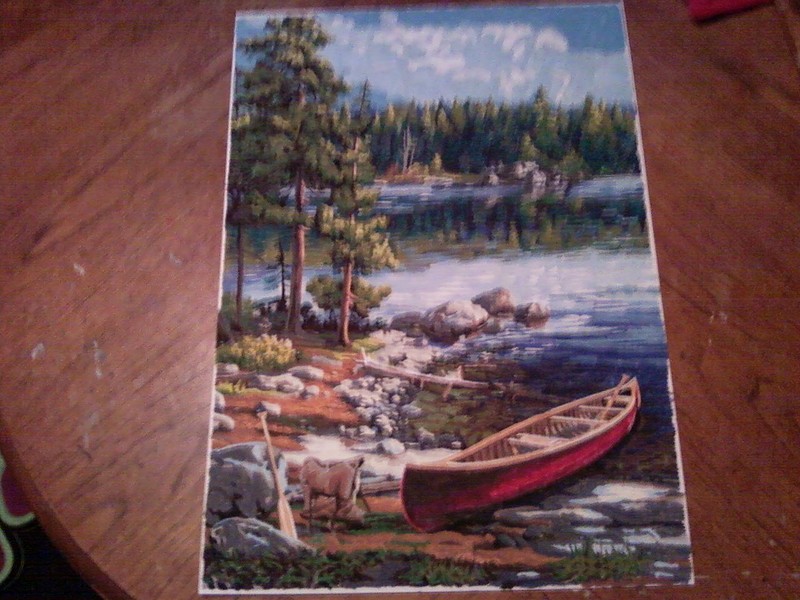 Canoe By The Lake -- Paint By Number Kit -- #73-91446 pictures by cbstyffe