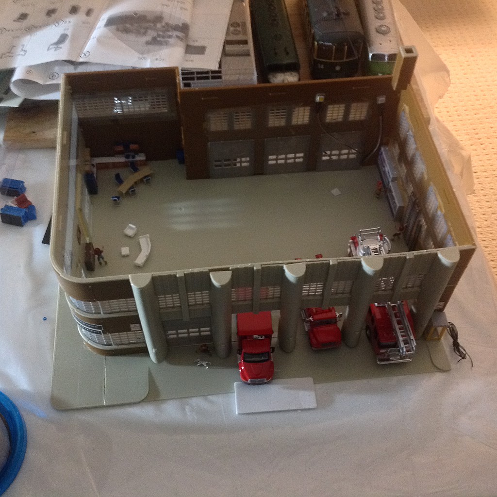 Fire Department Headquarters - Kit -- HO Scale Model Railroad Building ...