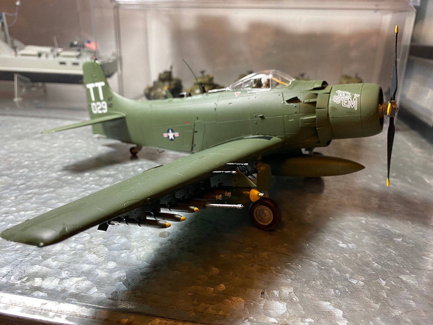 Douglas A-1J Skyraider USAF Attack Aircraft -- Plastic Model Airplane ...