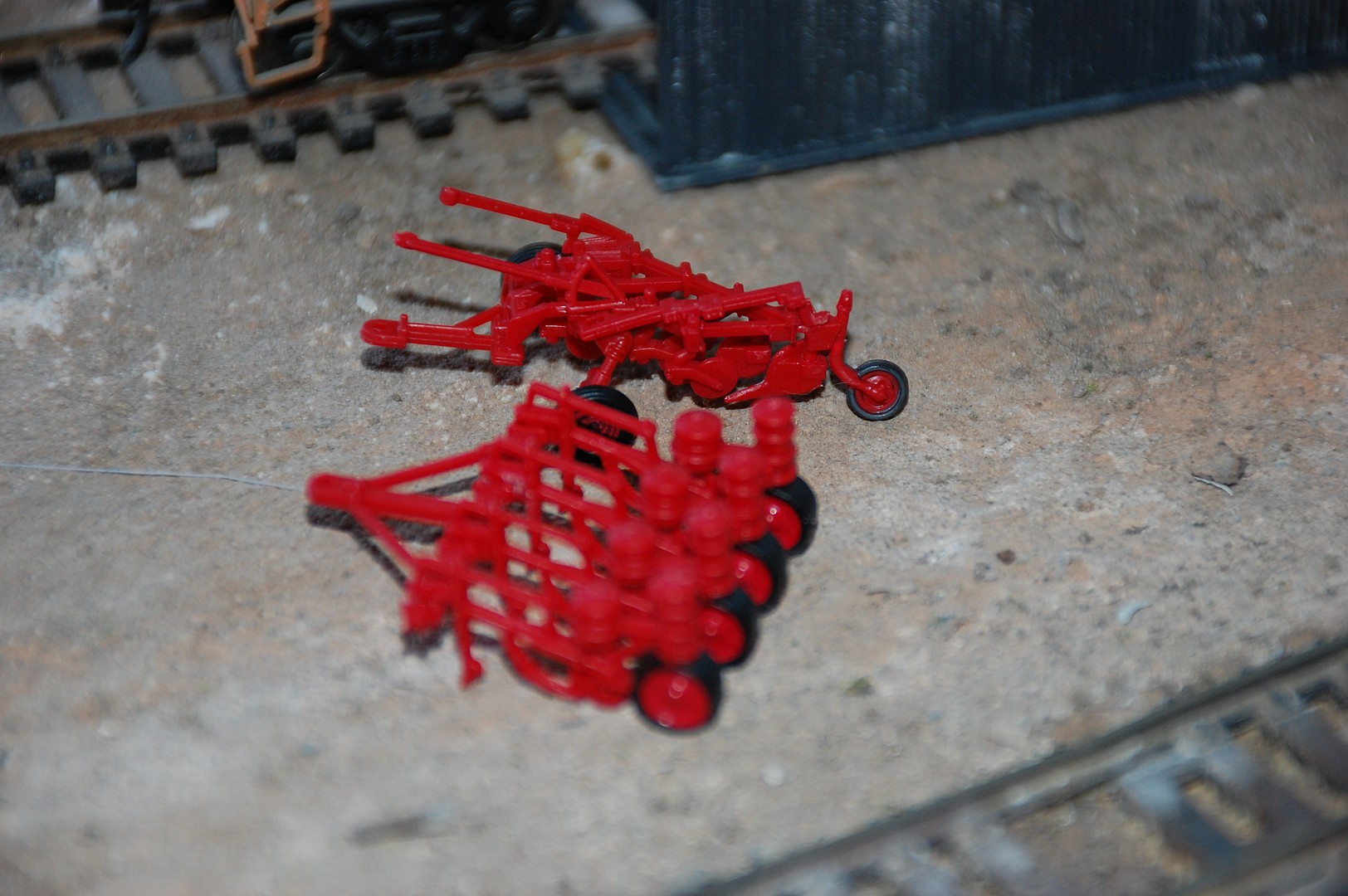 Red Farm Machinery - Plow & Planter -- HO Scale Model Railroad Vehicle ...