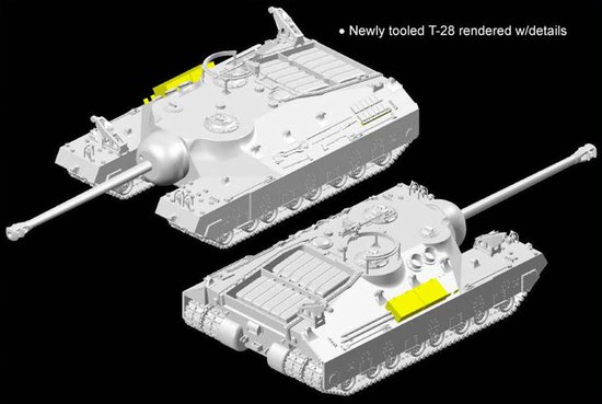 T-28 Super Heavy Tank -- Plastic Model Tank Kit -- 1/35 Scale -- #6750 ...