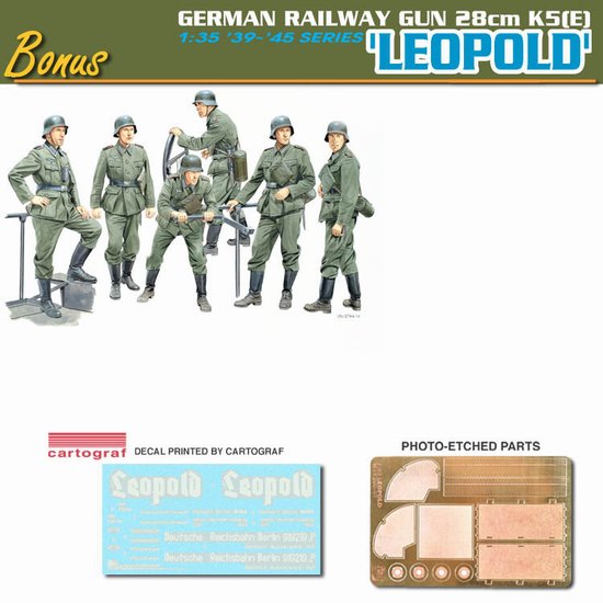 28cm K5(E) Leopold German Railway Gun -- Plastic Model Kit -- 1/35 ...