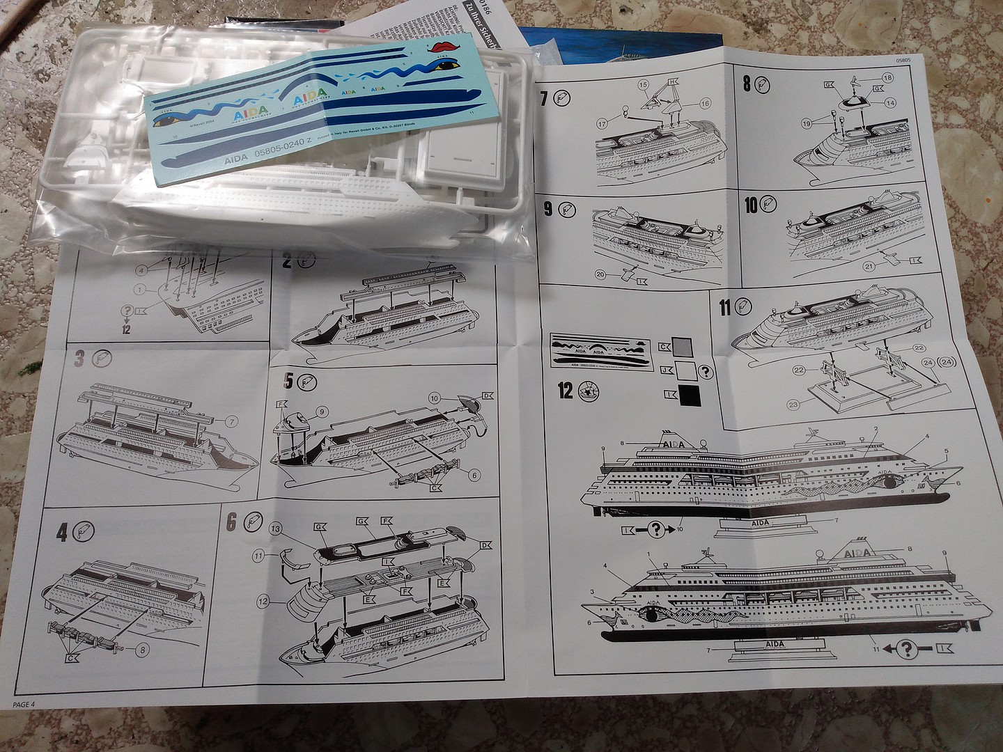 Aida Cruiseship -- Plastic Model Commercial Ship Kit -- 1/1200 Scale ...