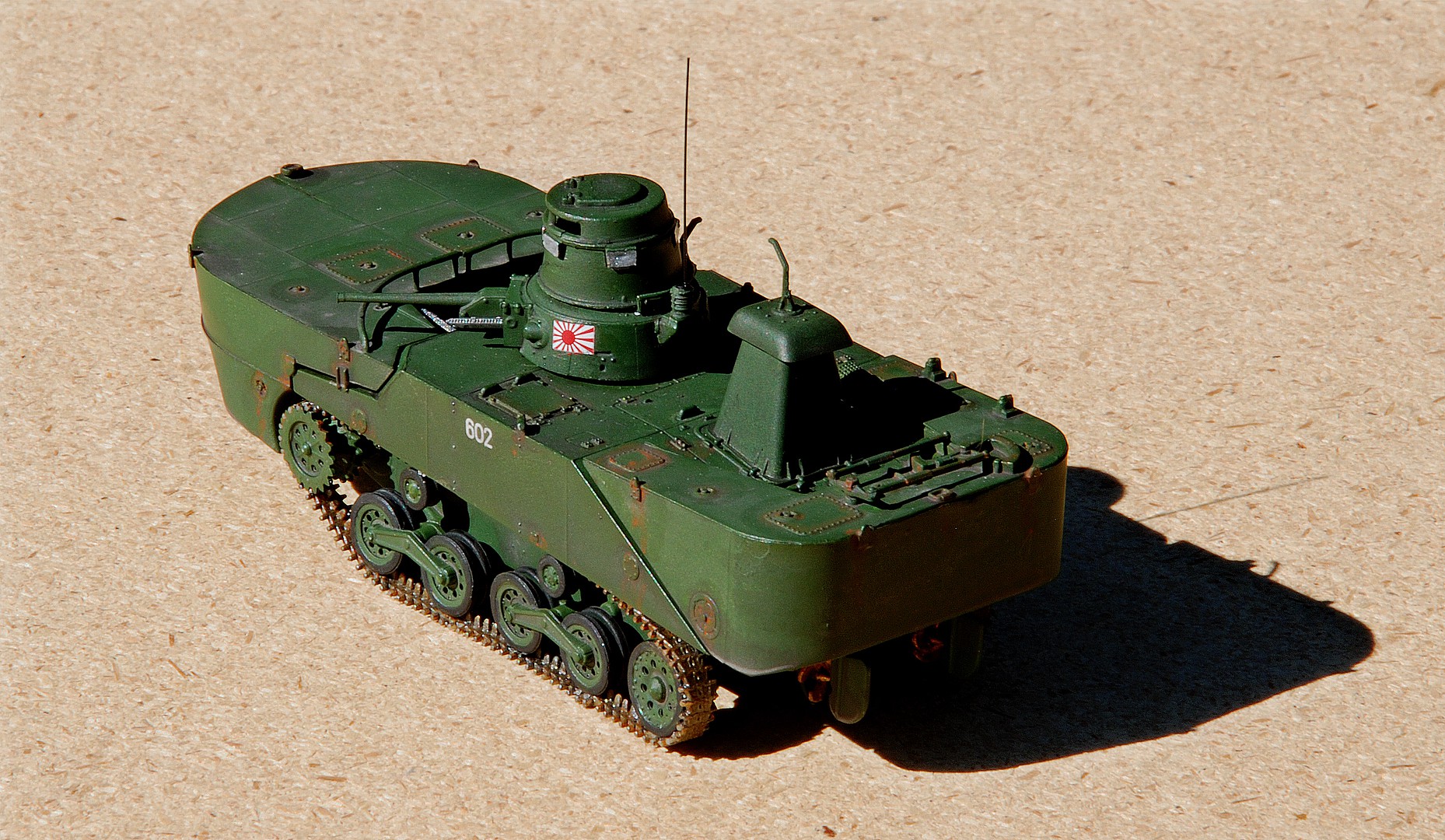 IJN Type 2 Amphibious Tank w/Floating Pontoon -- Plastic Model Tank Kit ...