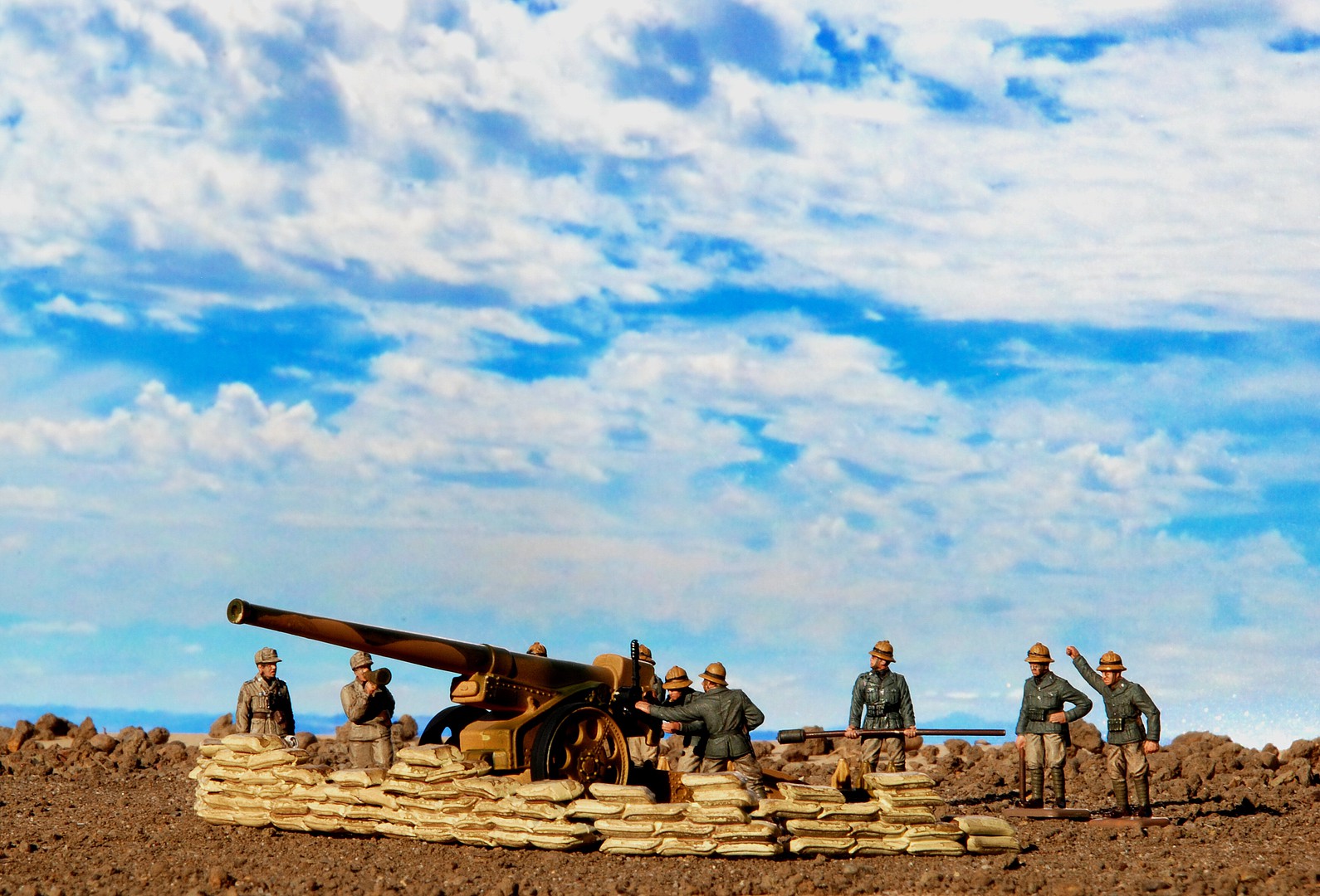 Italian Cannon da149/40 with Crew -- Plastic Model Military Diorama ...