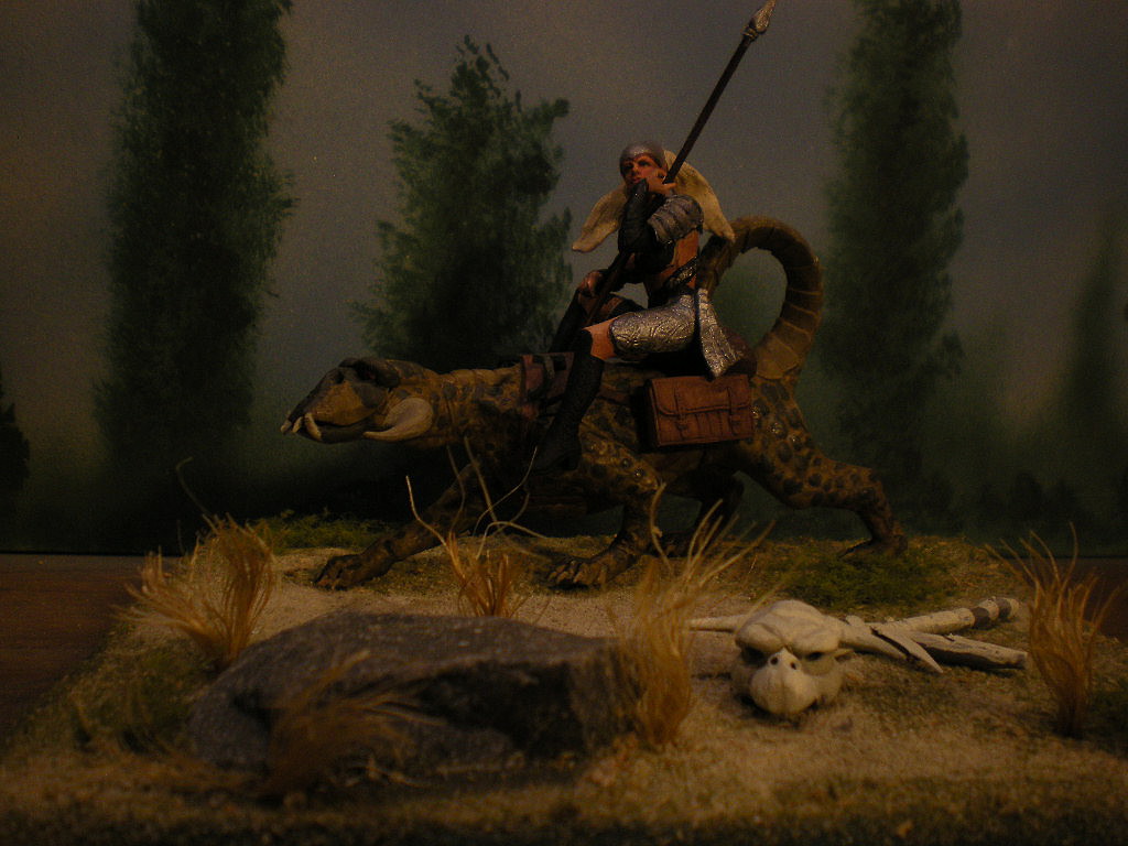 Female Warrior Sitting on Animal -- Plastic Model Fantasy Figure Kit ...