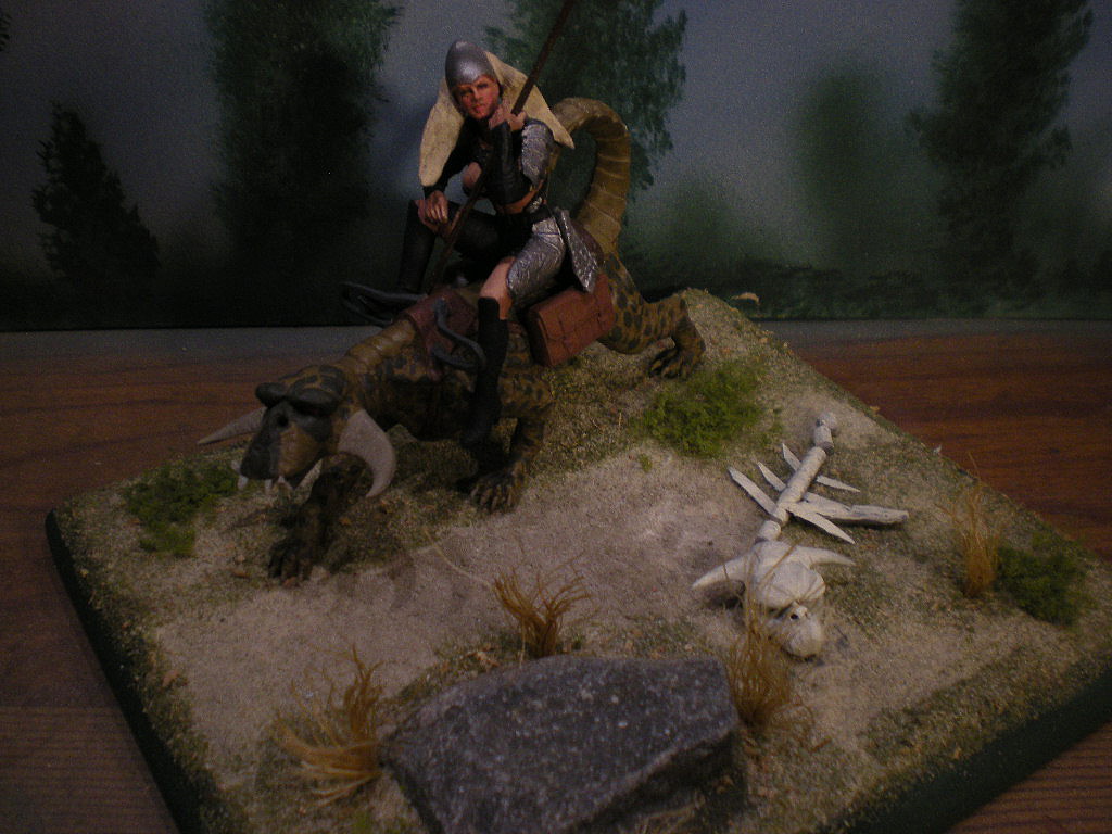 Female Warrior Sitting on Animal -- Plastic Model Fantasy Figure Kit ...