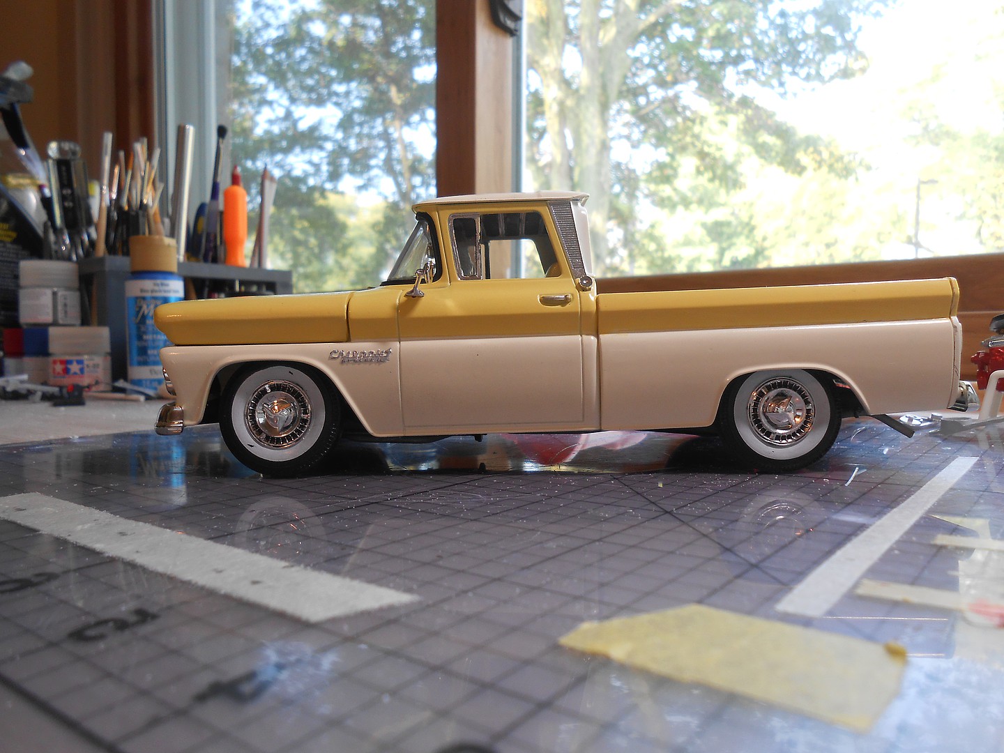 1960 Chevy Fleetside Pickup with Go Kart 2T -- Plastic Model Truck Kit ...
