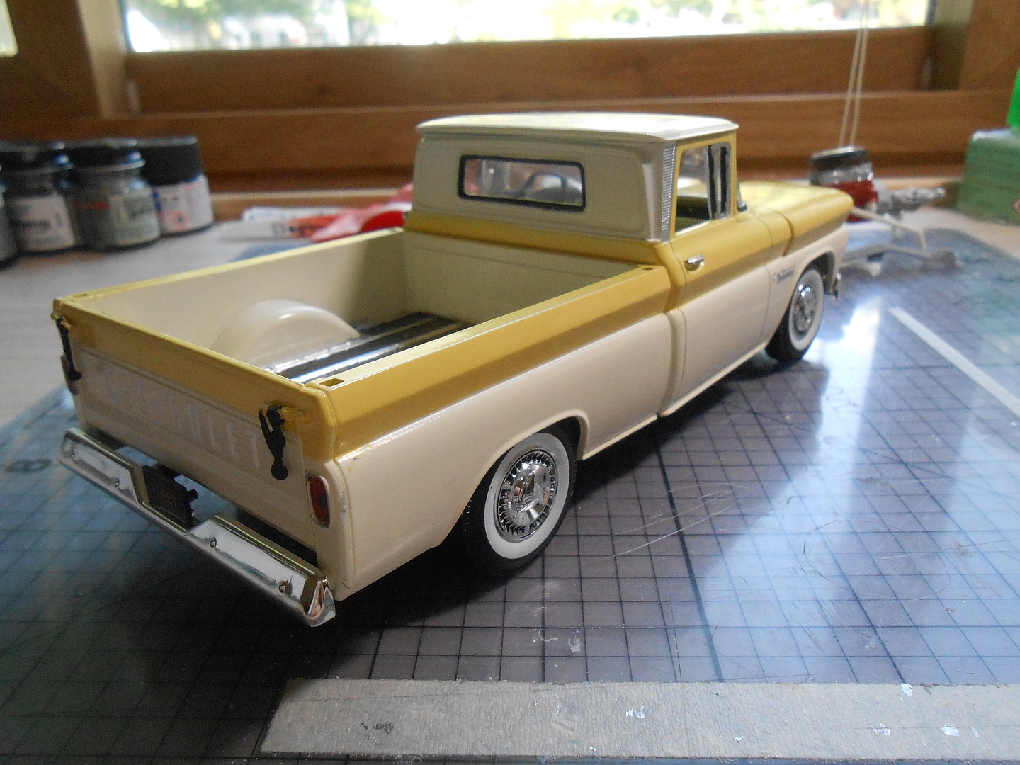 1960 Chevy Fleetside Pickup with Go Kart 2T -- Plastic Model Truck Kit ...