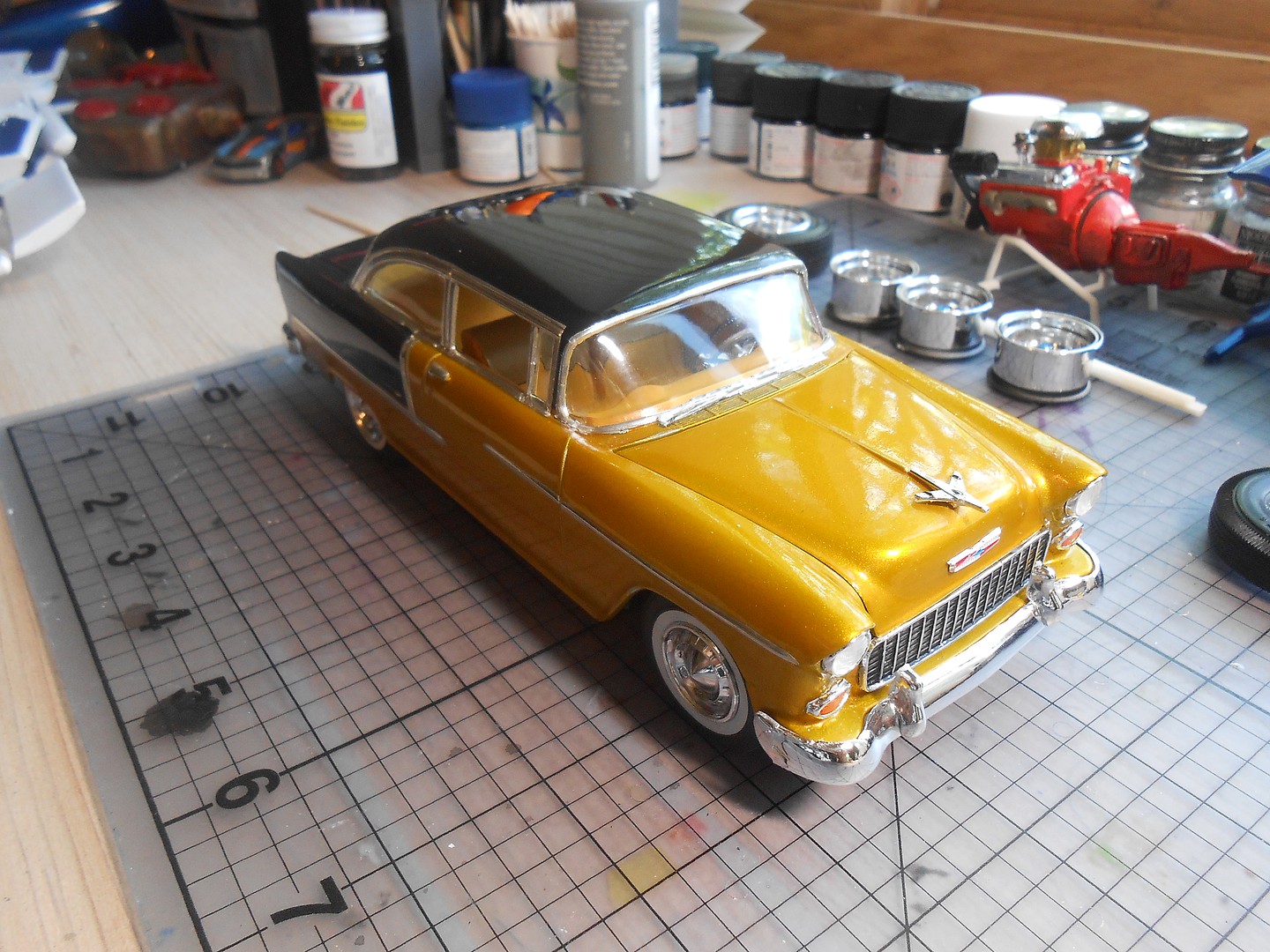 1955 Chevy Bel Air Sedan -- Plastic Model Car Kit -- 1/25 Scale ...