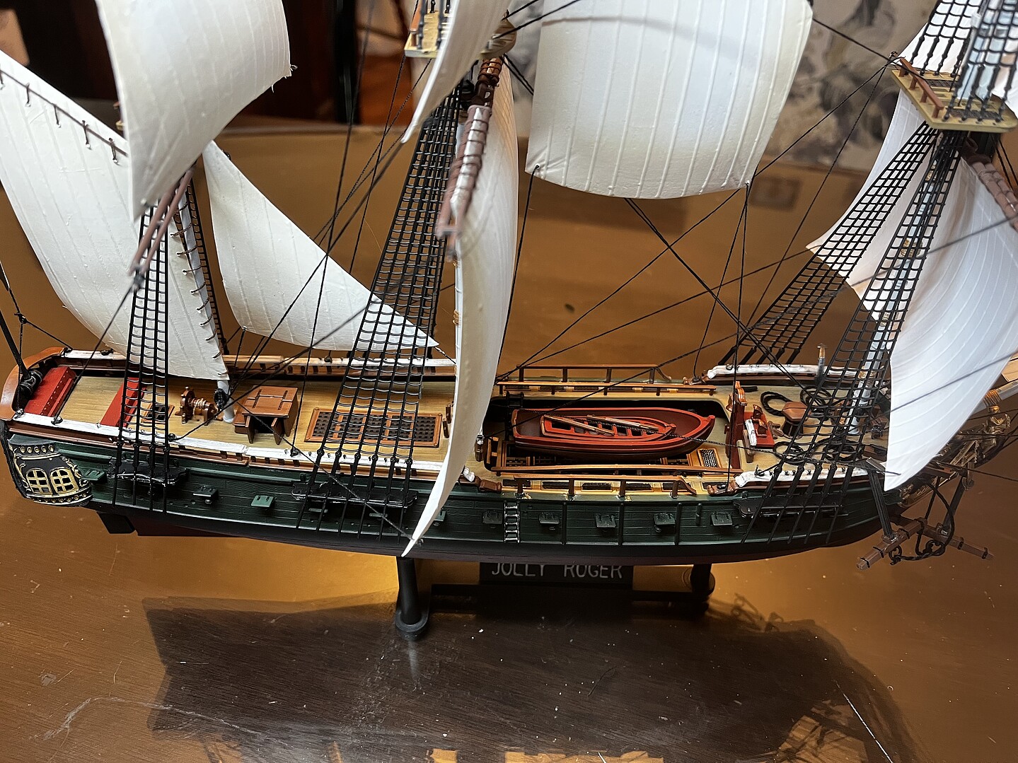 Jolly Roger Pirate Boat -- Plastic Model Sailing Ship -- 1/130 Scale ...