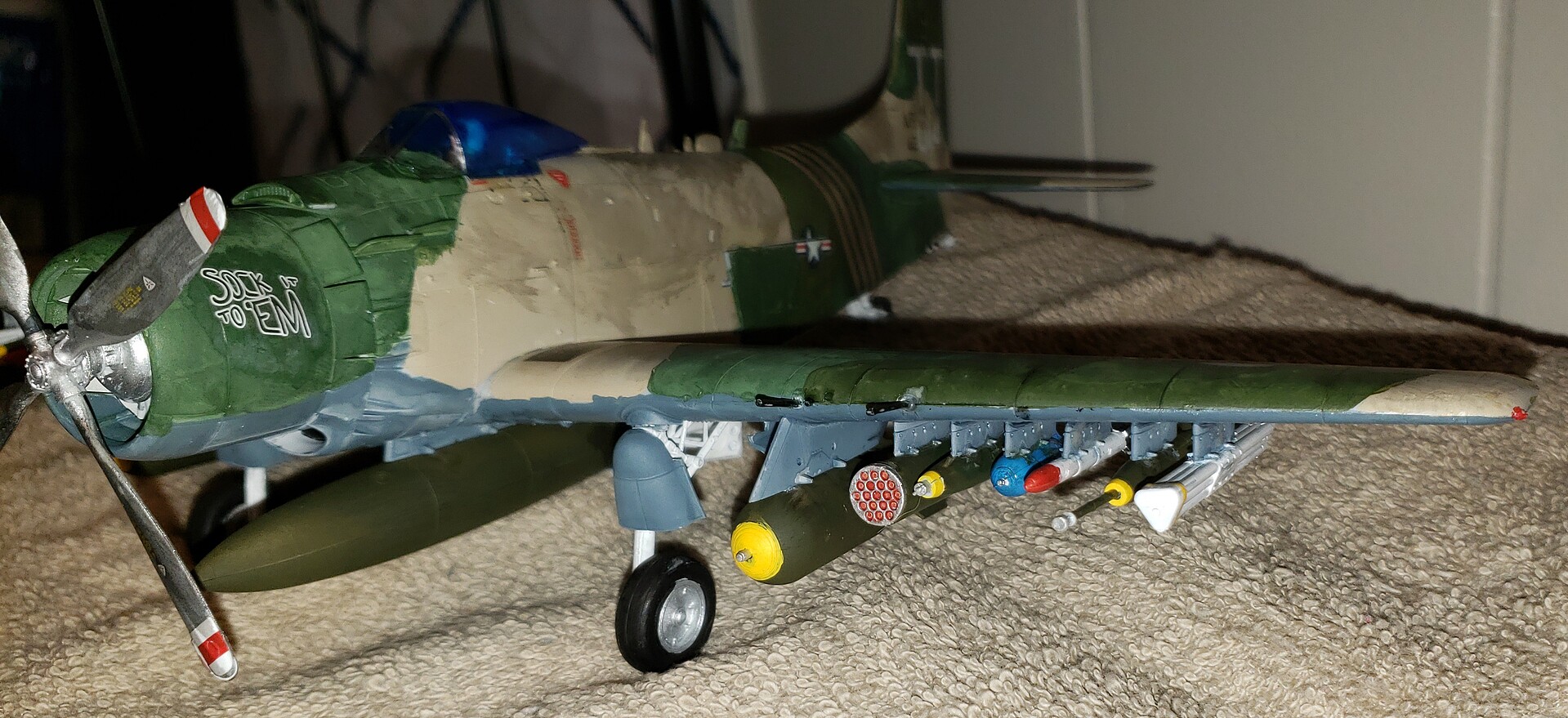 Douglas A-1J Skyraider USAF Attack Aircraft -- Plastic Model Airplane ...