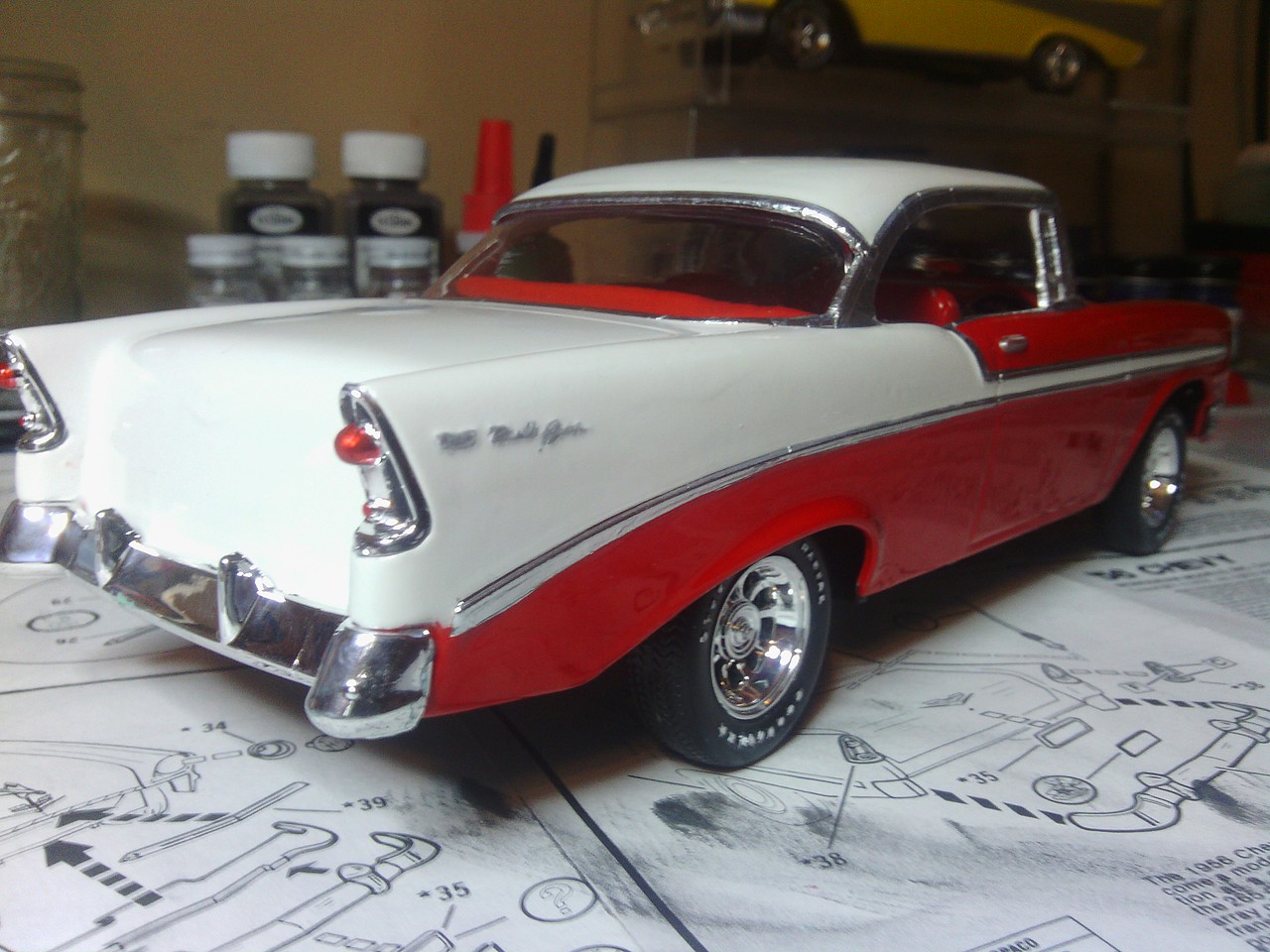 1957 Chevy Bel Air 2 Door Sedan 2'n1 -- Plastic Model Car Kit -- 1/25 ...