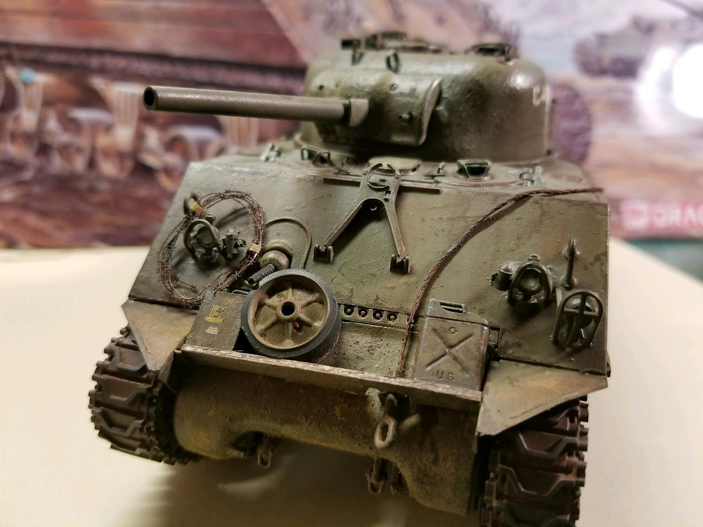 US Marines Sherman M4A2(W) PTO -- Plastic Model Tank Kit -- 1/35 Scale ...