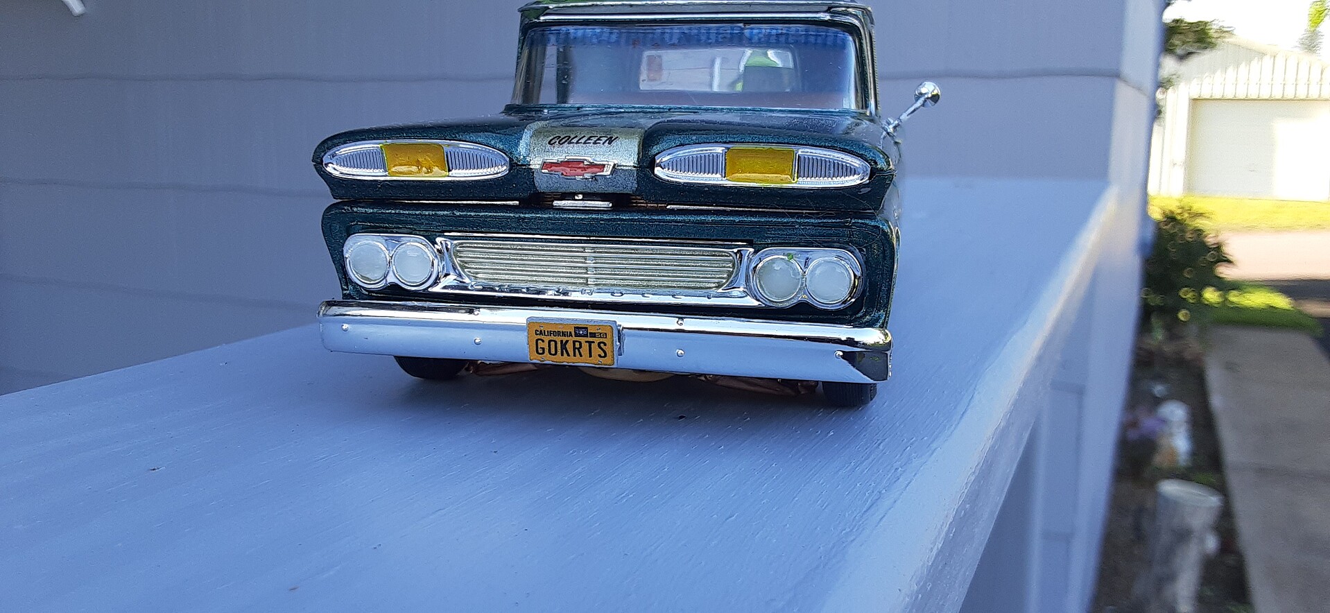 1960 Chevy Custom Fleetside Pickup with Go Kart -- Plastic Model Truck ...