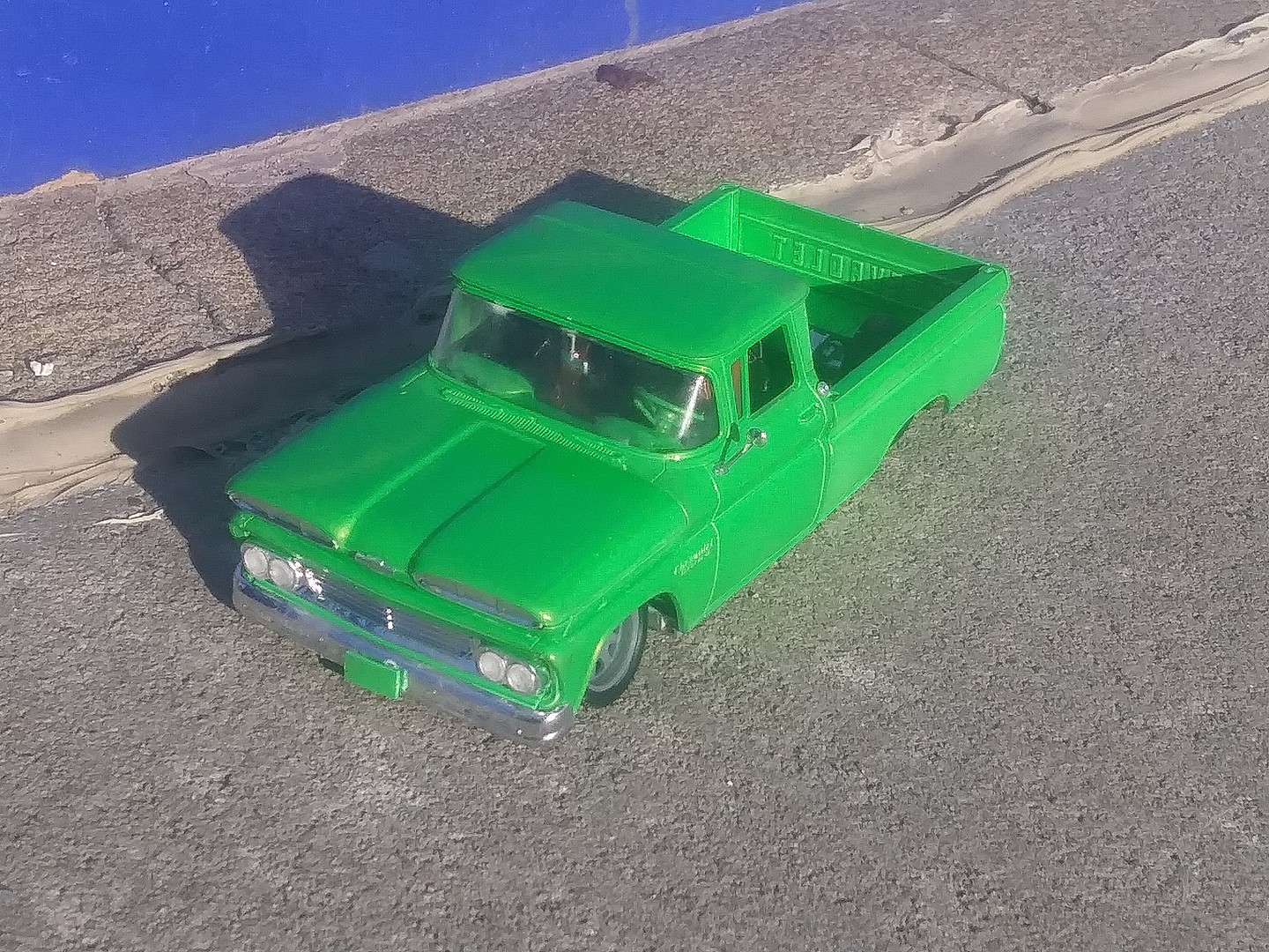 1960 Chevy Custom Fleetside Pickup with Go Kart -- Plastic Model Truck ...