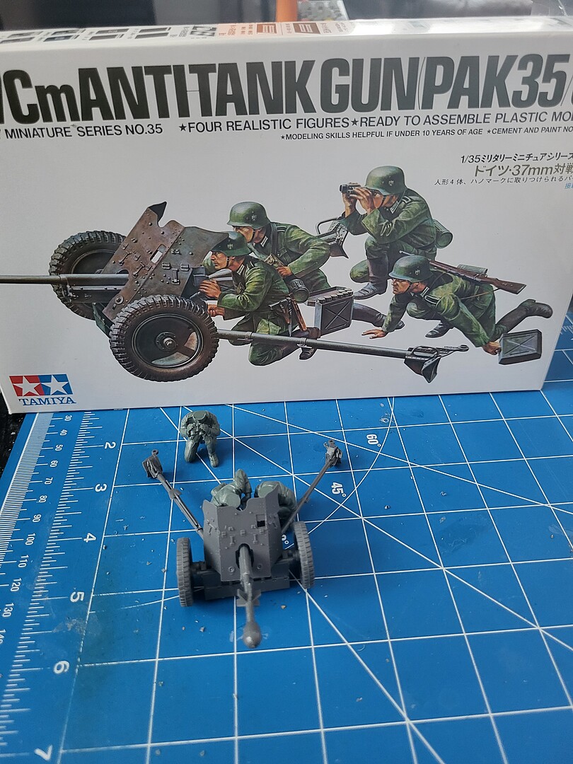 German 37mm Anti-Tank Gun -- Plastic Model Military Diorama Kit -- 1/35 ...